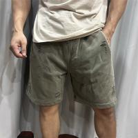 China 350GSM Sports Sweat Shorts Heavyweight Distressed Ripped Shorts Unisex for sale