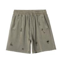 China 350GSM Sports Sweat Shorts Heavyweight Distressed Ripped Shorts Unisex for sale