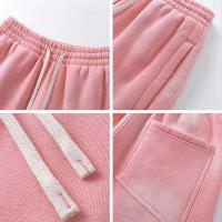 China Loose Straight Leg Fleece Sweatpants Unisex Casual Wide Leg Trousers Faded for sale