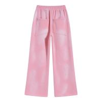 China Loose Straight Leg Fleece Sweatpants Unisex Casual Wide Leg Trousers Faded for sale