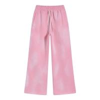 China Loose Straight Leg Fleece Sweatpants Unisex Casual Wide Leg Trousers Faded for sale