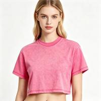 China 230GSM Watercolor T Shirt 73% Cotton Sorona Blend All Season T Shirt Snow Wash for sale
