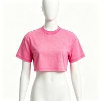 China 230GSM Watercolor T Shirt 73% Cotton Sorona Blend All Season T Shirt Snow Wash for sale