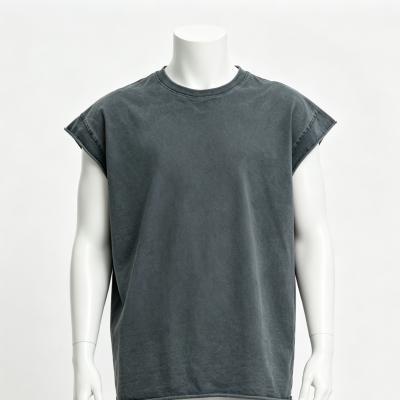 China Vintage Mens Graphic Tank Top Heavyweight Custom Print Tank Top Retro Street Style for sale