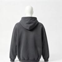 China 400g Stone Wash Hoodies Zip Up Fleece Lined Sweatshirt Custom Logo Oversized for sale