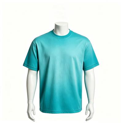 China 100% Pure Cotton Basic Crew Neck Tee Faded Gradient T Shirts Vintage Wash for sale