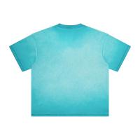 China 100% Pure Cotton Basic Crew Neck Tee Faded Gradient T Shirts Vintage Wash for sale