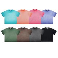 China 100% Pure Cotton Basic Crew Neck Tee Faded Gradient T Shirts Vintage Wash for sale