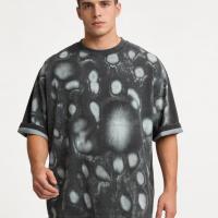 China All Over Print Custom Heavyweight T Shirt Washed Spray Dye T Shirt European Size for sale