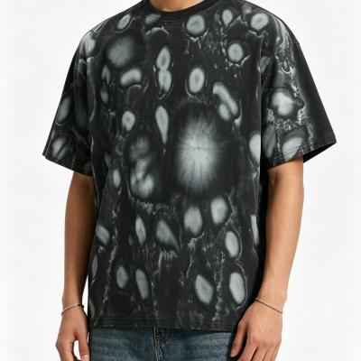 China All Over Print Custom Heavyweight T Shirt Washed Spray Dye T Shirt European Size for sale