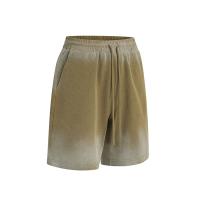 China 325GSM Airbrushed Waffle Knit Shorts Gradient 71% Cotton Blend Shorts Anti Pilling for sale