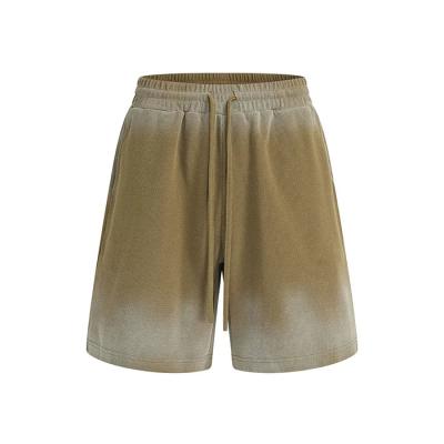 China 325GSM Airbrushed Waffle Knit Shorts Gradient 71% Cotton Blend Shorts Anti Pilling for sale