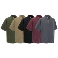 China Collared Unisex Polo T Shirts 325GSM Waffle Knit Polo Shirt Cotton Blend for sale