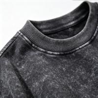 China 360g Heavy Snow Washed Hoodie Crew Neck Men Oversized Sweatshirt Vintage for sale