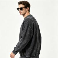 China 360g Heavy Snow Washed Hoodie Crew Neck Men Oversized Sweatshirt Vintage for sale