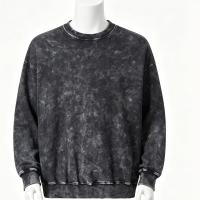 China 360g Heavy Snow Washed Hoodie Crew Neck Men Oversized Sweatshirt Vintage for sale