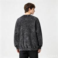 China 360g Heavy Snow Washed Hoodie Crew Neck Men Oversized Sweatshirt Vintage for sale