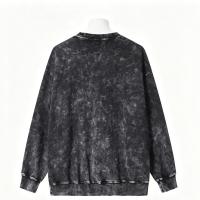 China 360g Heavy Snow Washed Hoodie Crew Neck Men Oversized Sweatshirt Vintage for sale
