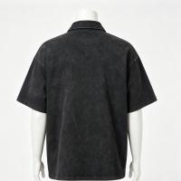 China Vintage Washed Heavyweight Polo Shirt Collared Washed Vintage T Shirt Half Sleeve For Teenagers for sale