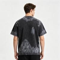 China Distressed Heavy Cotton T Shirts Short Sleeve Acid Wash T Shirt Retro Vintage for sale
