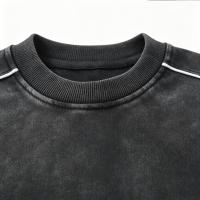 China 420g Heavyweight Hooded Sweatshirt Snow Washed Raw Edge Distressed Zip Hoodie for sale
