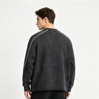 China 420g Heavyweight Hooded Sweatshirt Snow Washed Raw Edge Distressed Zip Hoodie for sale