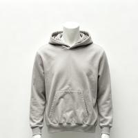 China Light Gray Stone Wash Hoodies Heavyweight Drop Shoulder Pullover Light Gray With Leopard Print Lined Hood for sale