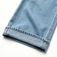 China Stone Washed Light Wash Baggy Jeans 5 Pocket High Waist Wide Leg Jeans Heavyweight for sale