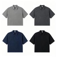 China Short Sleeve Men's Custom Polo Shirts Snowflake Wash Retro Polo Shirt 280GSM for sale