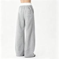 China Solid Color Denim Jeans Drawstring Mid Rise Wide Leg Pants Casual for sale