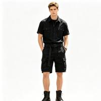 China 100% Cotton Sports Sweat Shorts Gray , Black , Army Green , Khaki Mens Multi Pocket Cargo Shorts for sale