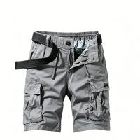 China 100% Cotton Sports Sweat Shorts Gray , Black , Army Green , Khaki Mens Multi Pocket Cargo Shorts for sale