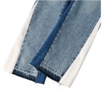 China Washed Ripped Denim Jeans Flare Street Denim Jeans With Whisker Detailing for sale