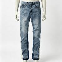 China Washed Ripped Denim Jeans Flare Street Denim Jeans With Whisker Detailing for sale