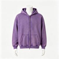 China Men’s Vintage Washed Zip-Up Hoodie Oversized Fleece Lined Winter Casual Sweatshirt for sale