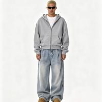 China Light Wash Men's Jeans Straight Baggy Light Wash Jeans Wide Leg for sale