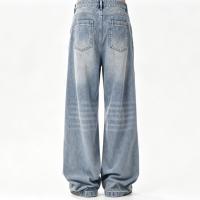 China Light Wash Men's Jeans Straight Baggy Light Wash Jeans Wide Leg for sale