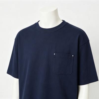 China Men’s Loose Fit Cotton Pocket T-Shirt Casual Short Sleeve Solid Color Summer Top for sale