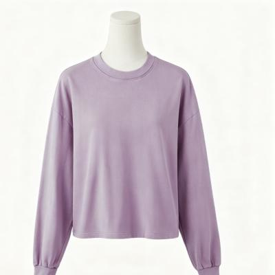 China Men’s Loose Fit Cotton Long-Sleeve T-Shirt Casual Crew Neck Streetwear Basic Top for sale