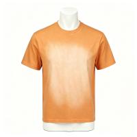 China Men’s Oversized Gradient Spray-Wash Cotton T-Shirt 270GSM Casual Streetwear Top for sale