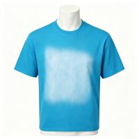 China Men’s Oversized Gradient Spray-Wash Cotton T-Shirt 270GSM Casual Streetwear Top for sale