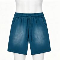 China Gradient Washed Sports Sweat Shorts 360GSM Elastic Waist Shorts for sale