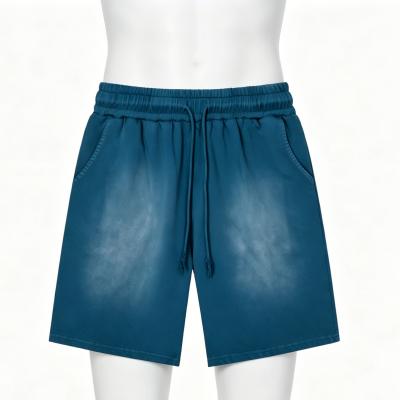 China Gradient Washed Sports Sweat Shorts 360GSM Elastic Waist Shorts for sale