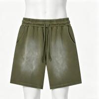 China Gradient Washed Sports Sweat Shorts 360GSM Elastic Waist Shorts for sale