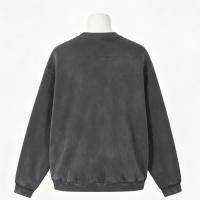 China Men’s Vintage Washed Cotton Zip-Up Jacket 355G Casual Streetwear Fleece Lined Bomber for sale