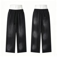 China Spray Wash Cotton Straight Leg Pants High Waist Cotton Straight Leg Trousers No Stretch for sale