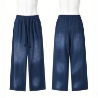 China Spray Wash Cotton Straight Leg Pants High Waist Cotton Straight Leg Trousers No Stretch for sale