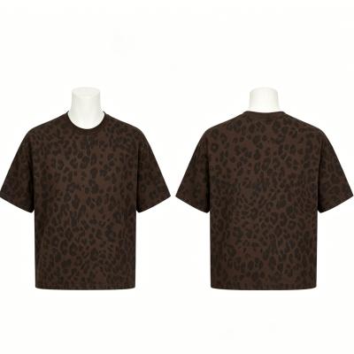 China Men’s Leopard Print Quick-Dry T-Shirt 240G Oversized Casual Sportswear Summer Tee for sale
