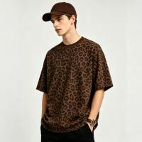 China Men’s Leopard Print Quick-Dry T-Shirt 240G Oversized Casual Sportswear Summer Tee for sale