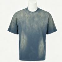 China Men’s Vintage Washed Cotton T-Shirt 270GSM Oversized High Street Casual Tee for sale